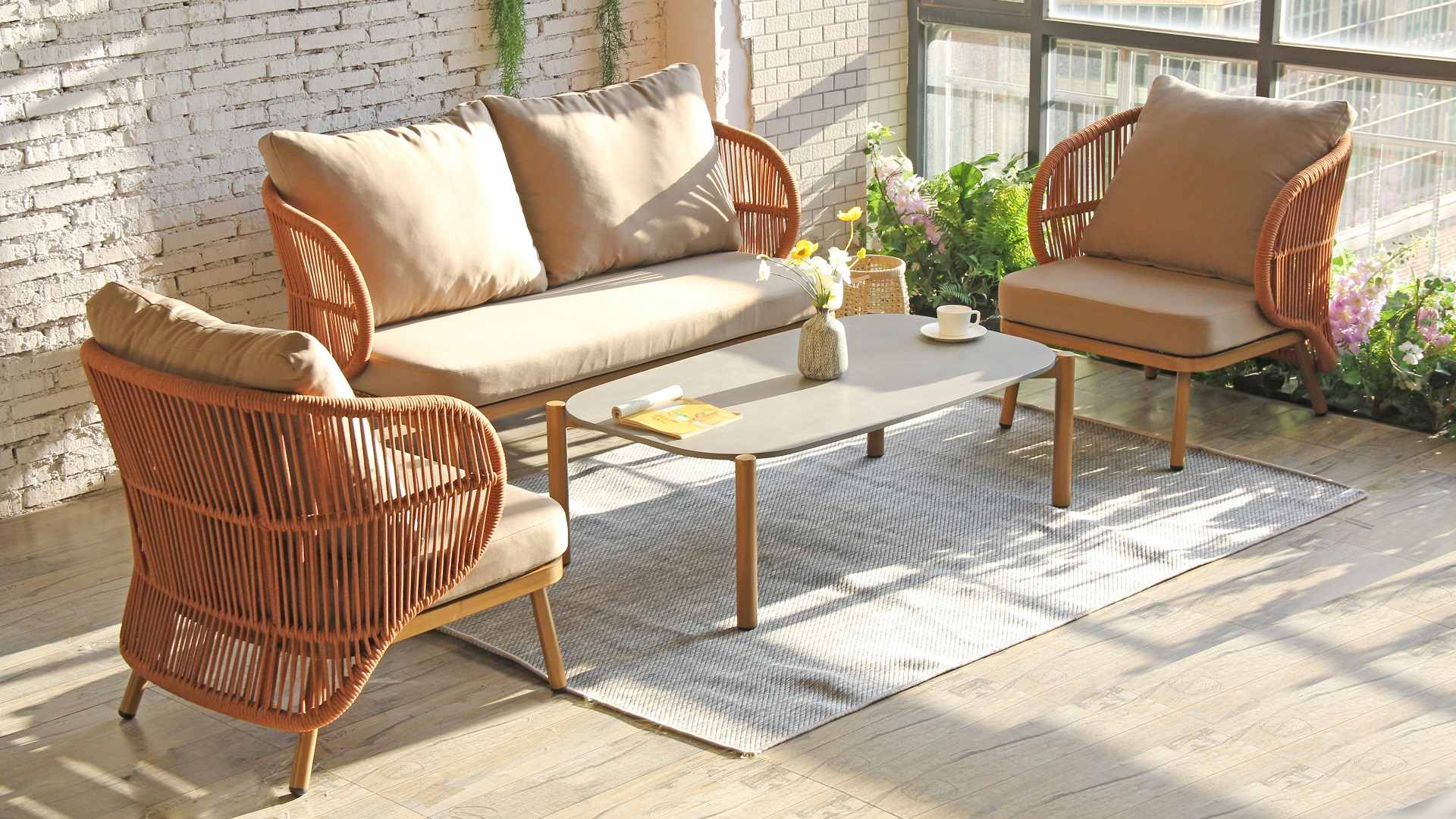 Hot Selling Outdoor Leisure Woven Rope Sofa Set - CDG Furniture